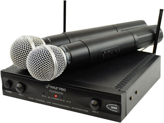 Wholesale Wireless Dual Channel UHF Microphone System With 2 ...